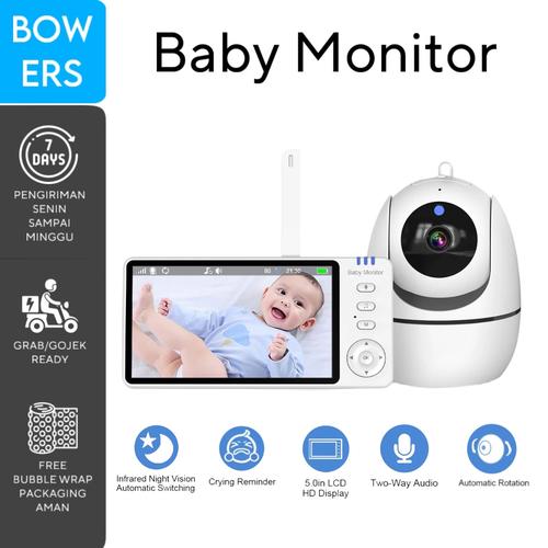 Promo Baby Monitor Camera CCTV Portable Crying Detection Audio 5inch ...