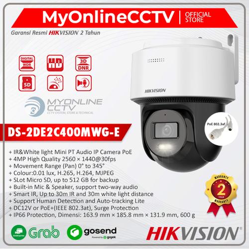 Promo DS-2DE2C400MWG-E 4MP Hikvision IR & White Light Mini PT IP Camera ...