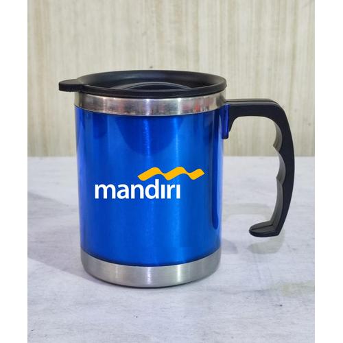 Jual Mug Stainless Glossy Logo Bank MANDIRI / Termos Cangkir Mug Kopi ...