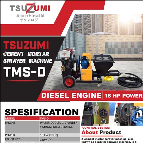 Jual Alat plester tembok mortar plastering machine Diesel TMS-D TSUZUMI ...