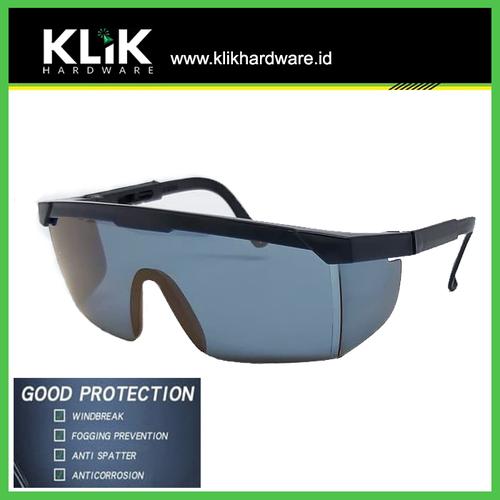 Jual Kaca Mata Las HITAM Kacamata Safety Gerinda Pelindung Kerja Black ...