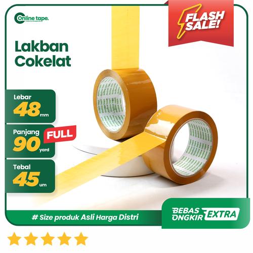 Promo Lakban Cokelat 90 Yard 48 mm FULL / Isolasi / Solatip Online Tape ...