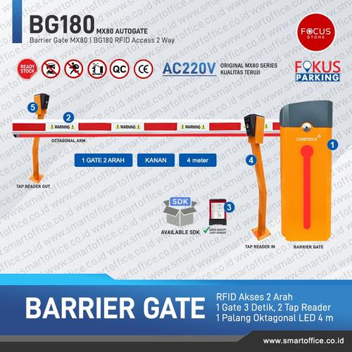 Jual Paket Barrier Gate MX80 1 Gate 2 Tap RFID Access Gate Include ...