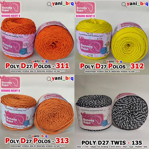 Jual POLY D27 POLOS KATALOG BENANG RAJUT Q diameter 1.5 mm hakpen 4/0 2 ...