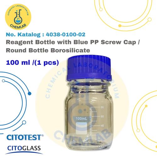 Jual 100 ML - REAGENT BOTTLE WITH BLUE SCREW CAP IN PP MATERIAL ...