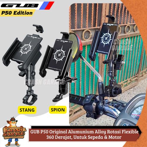 Promo GUB P50 Holder HP Motor Full Besi Stang Spion Dudukan Tempat Handphone - GUB P50 Spion ...