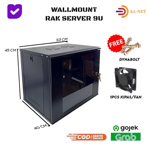 Jual Wallmount / Cabinet Rack Server 9U / Rak Ukuran 9U Single Glass ...