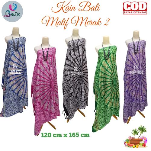 Jual Kain Bali Pantai/Sarung Pantai Motif Bulu Merak Rumbai/Kain Bali ...