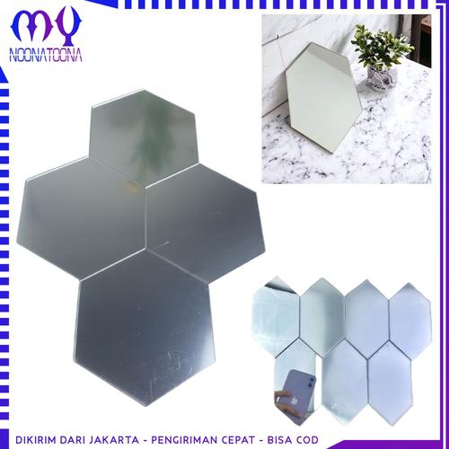 Jual Stiker Cermin Tempel Dinding Hexagonal Mini Kaca Tempel Anti Pecah ...