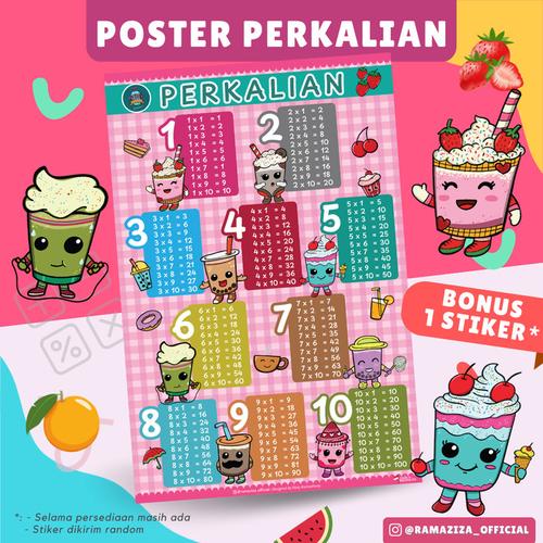 Jual Poster Belajar Perkalian Gambar Boba - Karakter Mini Cafe ...