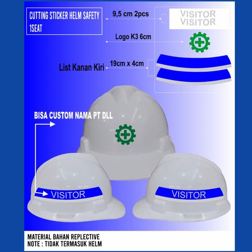 Jual Cutting Sticker Safety Helm Visitor #K3 - Jakarta Barat ...