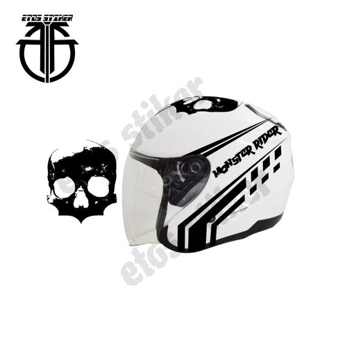 Jual Cutting stiker helm half face motif strip gambar monster tengkorak ...
