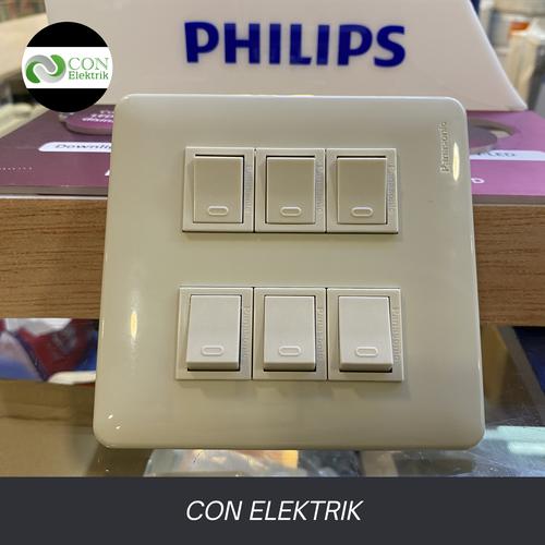Jual SAKLAR 6GANG 6 GANG GRID SWITCH PANASONIC + INBOWDUS WNJ5001 ...
