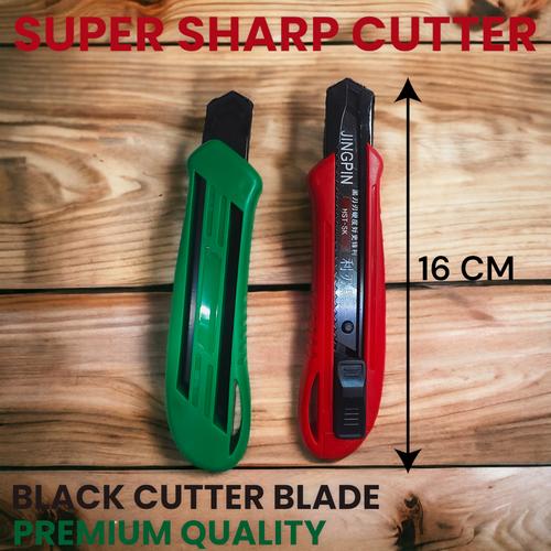 Jual CUTTER BESAR KUALITAS BAGUS SUPER TAJAM BESI HITAM GAGANG WARNA ...