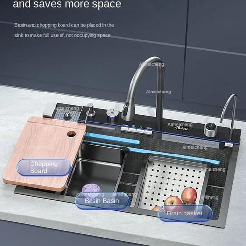 Jual Kitchen sink 7545 Ichsan luxury black new design complete set ...