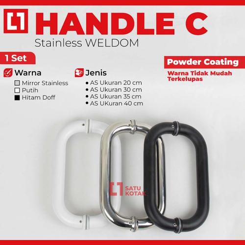 Jual Gagang Pull Handle Pintu Kaca Aluminium Stainless AS 20/30/35cm ...
