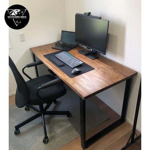 Jual meja kerja meja gaming keyboard minimalis kayu mahoni kaki besi ...