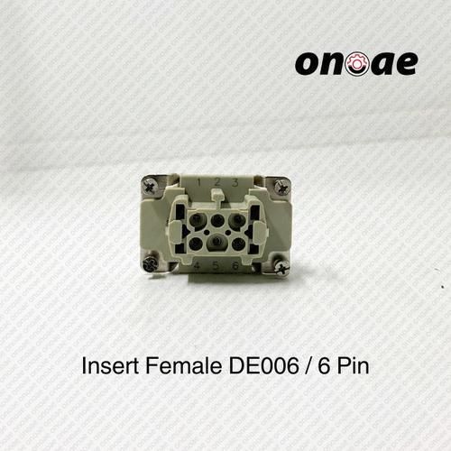 Jual Insert Female DE006 Heavy Duty Connector 6 Pin / DE-006-F - Kota ...