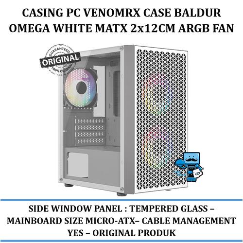Jual Casing Pc Venomrx Case Baldur Omega White Matx 2x12cm Argb ...
