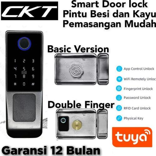 Jual smart door lock pintu kayu besi finger Print kunci k Jari ...