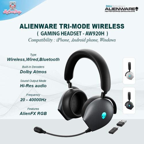 Jual DELL ALIENWARE TRI-MODE WIRELESS GAMING HEADSET RGB - AW920H ...