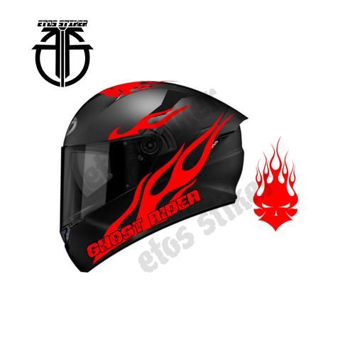 Jual Cutting stiker helm full face Motif api tulisan ghost rider ...
