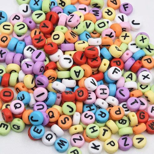 Jual Mote Huruf Mix Warna SATUAN Beads Alphabet Bulat Mix Warna Warni ...