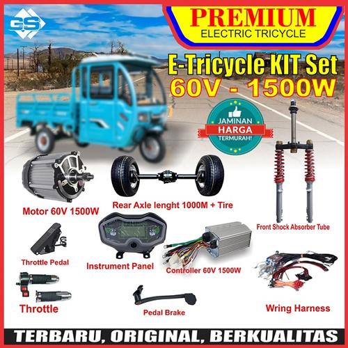 Jual E TRICYCLE KIT / ELECTRIC TRICYCLE KIT 60V 1500WATT - KIT+GARPU+ ...