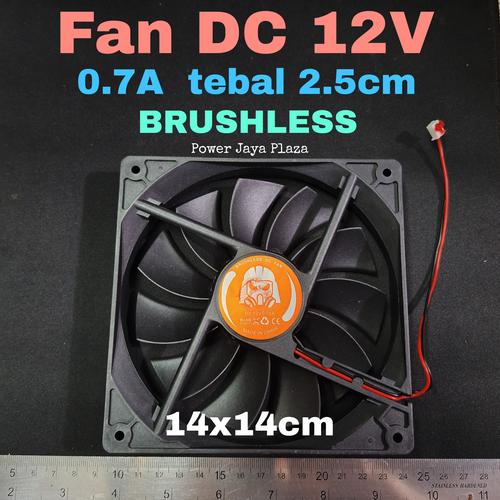 Jual Fan DC 12V 14cm BRUSHLESS 14X14cm tebal 2.5cm 0.7A - Kota Bandung - Power JayaPlaza | Tokopedia