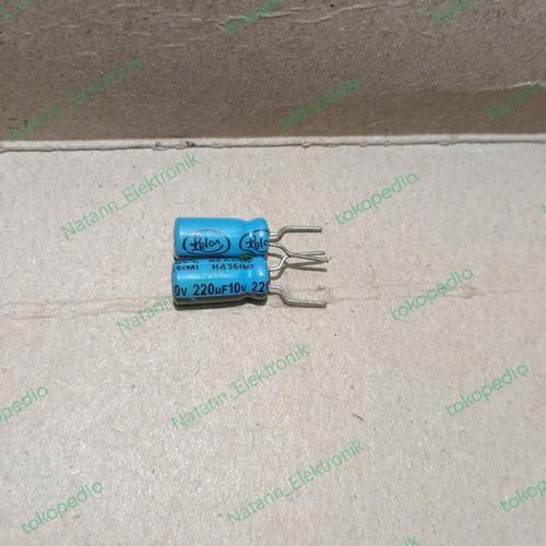 Jual 6089 kapasitor elco 220uf 220 uf 10v 10volt 10 volt lelon korea ...