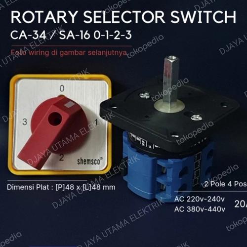 Jual Rotary Switch / Selector Switch CA-34 / SA-16 0-1-2-3 1P - Jakarta ...
