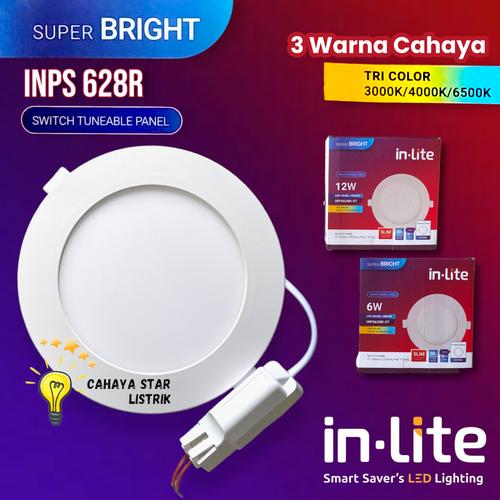Jual LAMPU LED PANEL INBOW TRI COLOUR INLITE 6W 6 WATT INPS628R ST ...