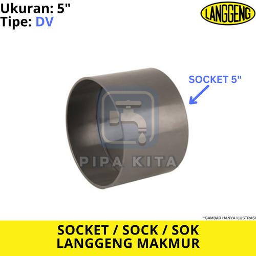 Jual Socket Dv 5 Inch Langgeng Sambungan Pipa Pvc Lurus Polos Sok Sock ...