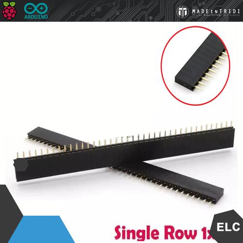 Jual PIN HEADER STRIP FEMALE SINGLE ROW 1X40 2.54MM BLACK HITAM - Kab ...