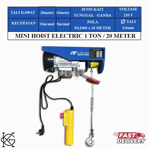 Jual Mini Hoist Electric PA1000 Katrol Elektrik Takel Listrik 20 Meter ...