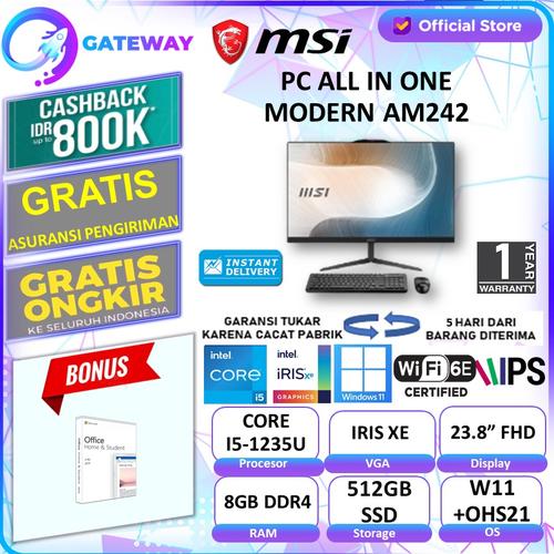 Promo PC AIO MSI MODERN AM242 12M I5-1235U 8GB 512GB 23,8" FHD IPS OHS ...