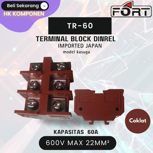 Jual TR-60 Fort / Terminal block dinrel 60A / terminal block model ...
