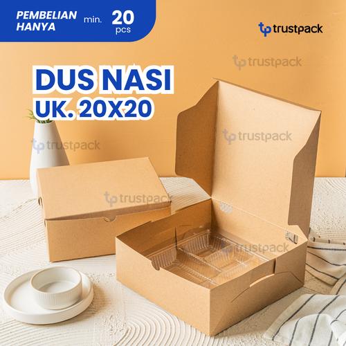 Jual DUS NASI 20x20 KOTAK NASI KRAFT PAPER / COKLAT SUPER TEBAL PREMIUM ...