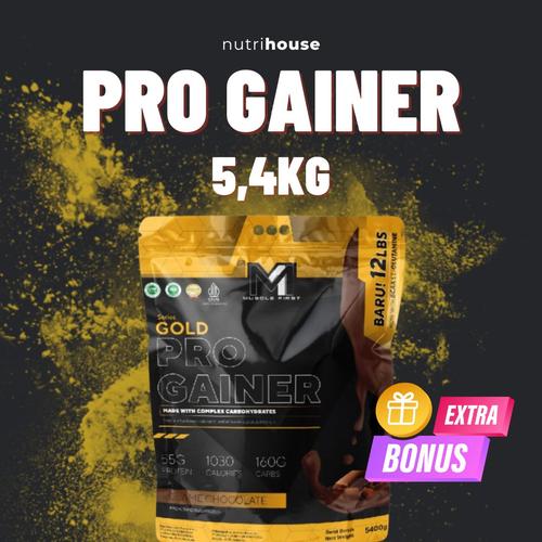 Promo M1 Pro Gainer Mass 12lbs 5,4kg 12 LBS Muscle First Gold - Coklat ...