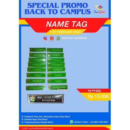 Jual PAPAN NAMA/NAME TAG - Kota Makassar - One Mart Indonesia | Tokopedia