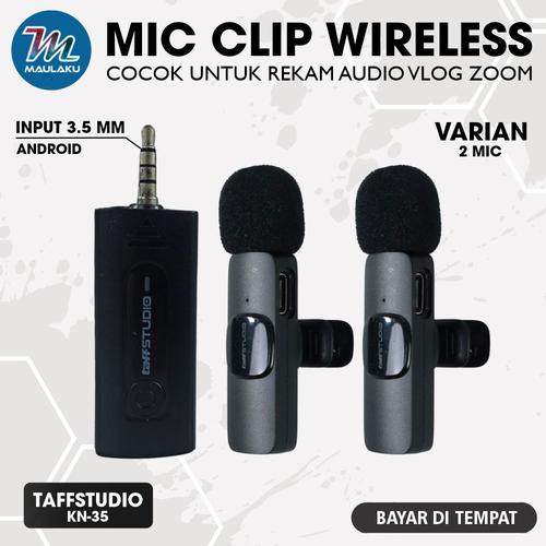 Jual Mic Clip On Wireless 3.5mm For Smartphone Kamera DSLR Dual ...