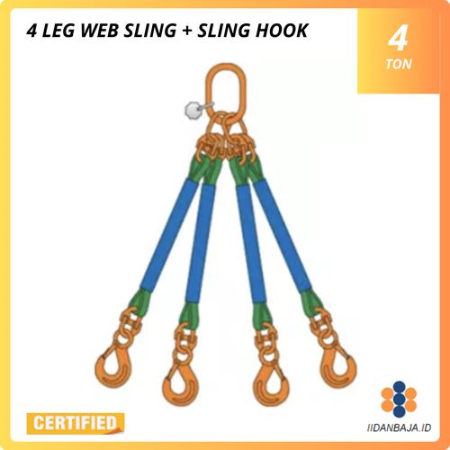 Jual 4 TON 4 LEG WEB SLING + SLING HOOK. - 2 M - Kota Tangerang - IBN ...