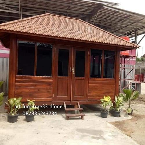 Jual gazebo kayu jati bentuk rumah ukuran 5x5 ata sirap. - Kab. Jepara ...