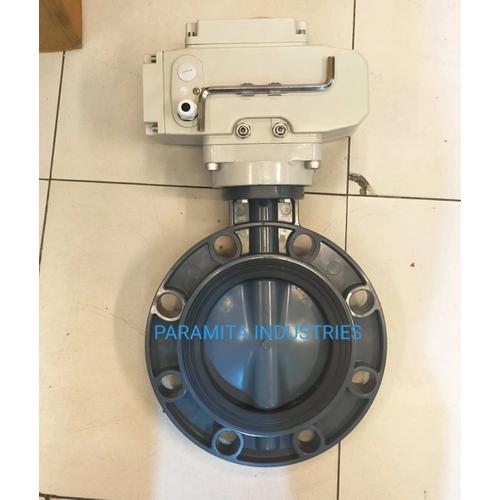 Jual Butterfly Valve Pvc 6" inch + Motorized Electric actuator On / Off ...