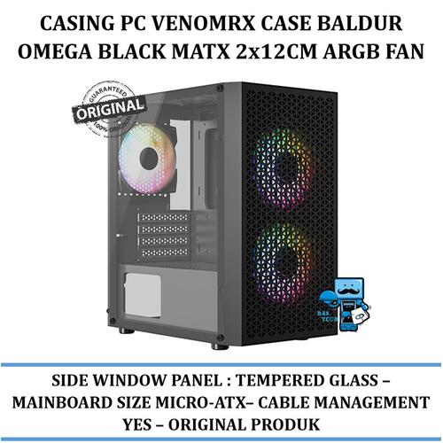 Jual Casing Pc Venomrx Case Baldur Omega Black Matx 2x12cm Argb ...