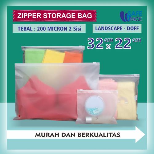 Jual packaging zipper storage bag landscape pouch organizer 32x22 ...