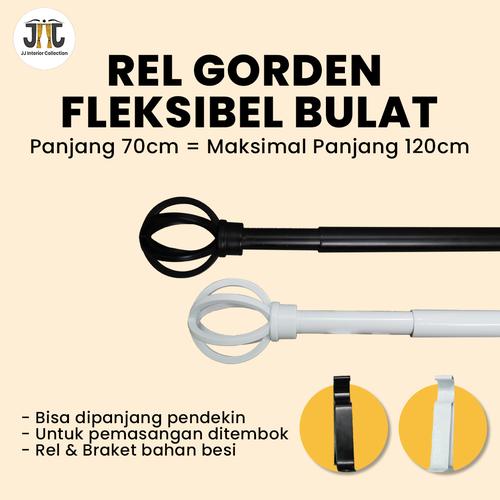 Jual Rel Gorden Fleksibel Bulat Single Braket Tiang Penyangga Gorden ...