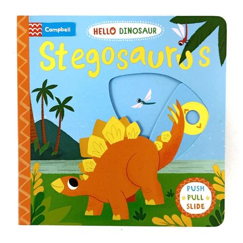 Jual Campbell Hello Dinosaur Stegosaurus Push Pull Slide Board Book ...