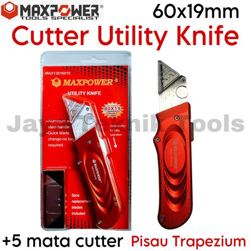 Jual Cutter Utility Knife Maxpower Trapezium Trapesium Pemotong Pisau ...
