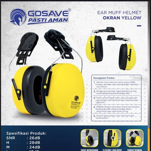 Jual Ear Muff Pasang Helm OKRAN Earmuff Safety 28db Kuning Gosave 28 DB ...